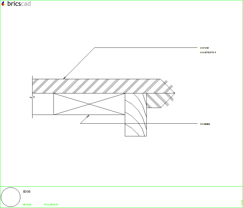Full bullnose edge using 1/2 or 3/4 inch material. AIA CAD Details ...