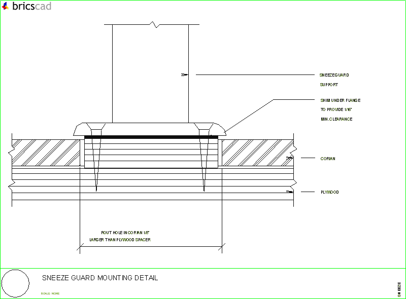 Sneeze guard mounting detail.. AIA CAD Details--zipped into WinZip ...