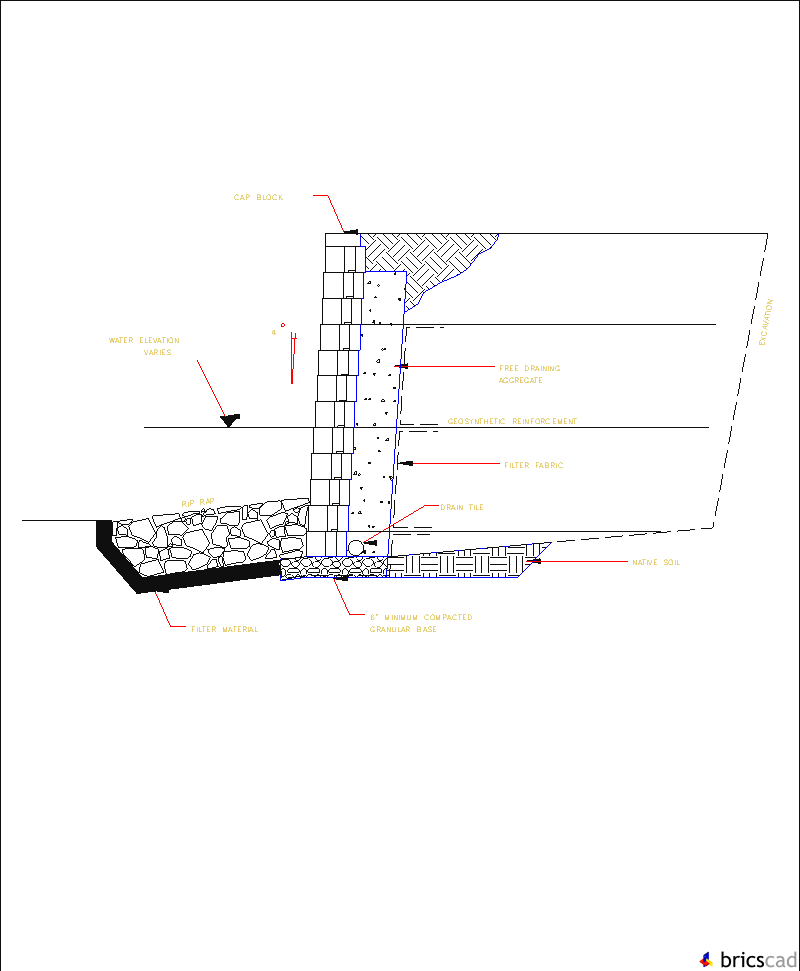Anchor Vertica - Shoreline Wall Section. AIA CAD Details--zipped into ...