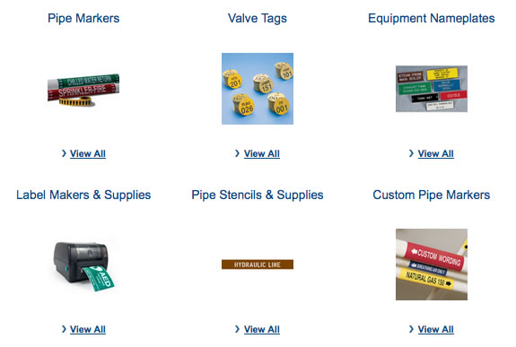 Pipe Markers & Valve Tags from Seton on AECinfo.com